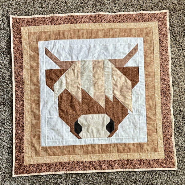Highland Cow Quilt Block Pattern Animal PDF -includes Instructions for ...