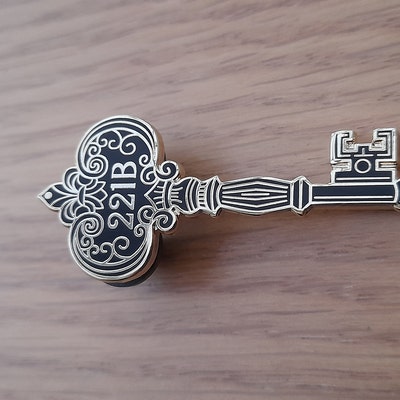 Sherlock Holmes Enamel Pin. 221b Baker Street Enamel Pin. Key Enamel ...
