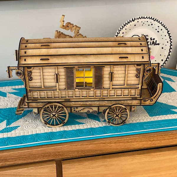 Dollhouse Laser Cut Files Svg Glowforge Laser Gypsy Wagon Dxf Files for ...