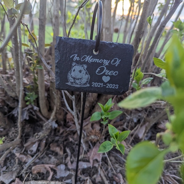 Personalized Hamster Memorial Slate Stone: Engraved Pet Grave Marker - Etsy