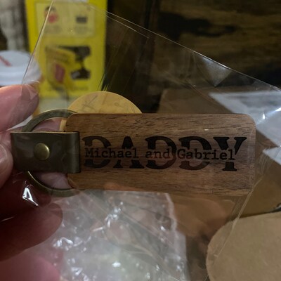 Father's Day Gift, Personalized Wood Dad Keychain With Children Names ...