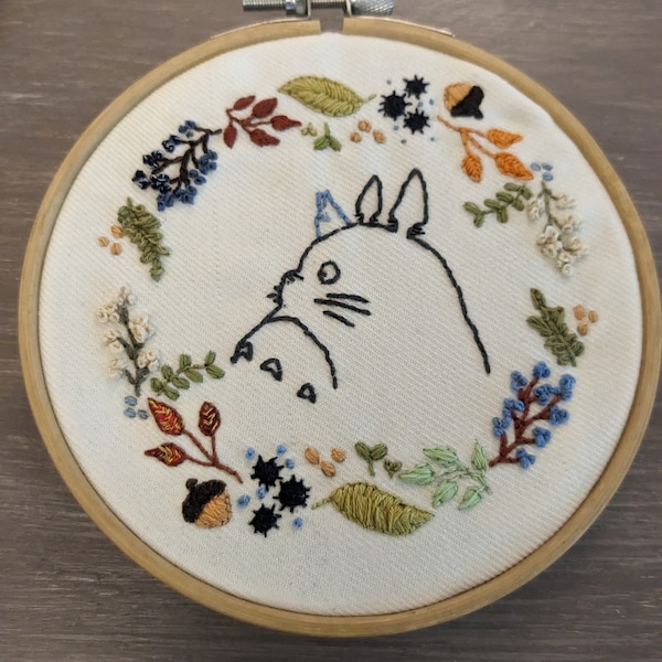 Embroidery Kit | Fall Totoro | Inspired by Studio Ghibli | Autumn | DIY ...