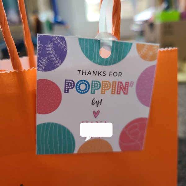 Pop It Gift Tags: Thanks for Poppin' By, Editable Tag (instant Download ...