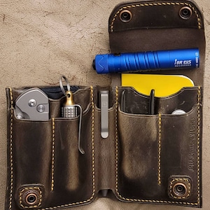 Tool Wallet V1 EDC Small Handmade Leather Free Laser Engraving. Hand ...