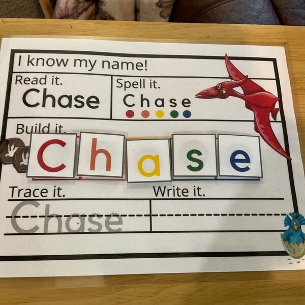 Dry Erase Name Mat, Montesorri Activity to Learn to Spell and Write ...