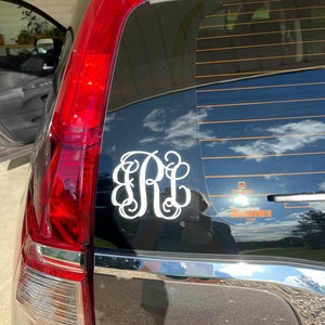 Monogram Car Decal / Car Decal / Script Monogram / Vinyl - Etsy