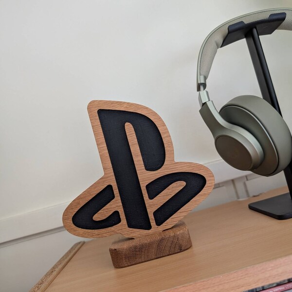 Wooden Playstation Stand With Cutout Effect Ps Logo Sign Ps5 Ps4 Gaming ...