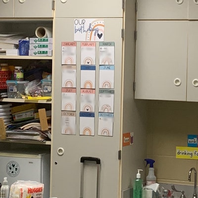 BOHO RAINBOW Birthday Chart Editable Neutral Rainbow Classroom Decor - Etsy