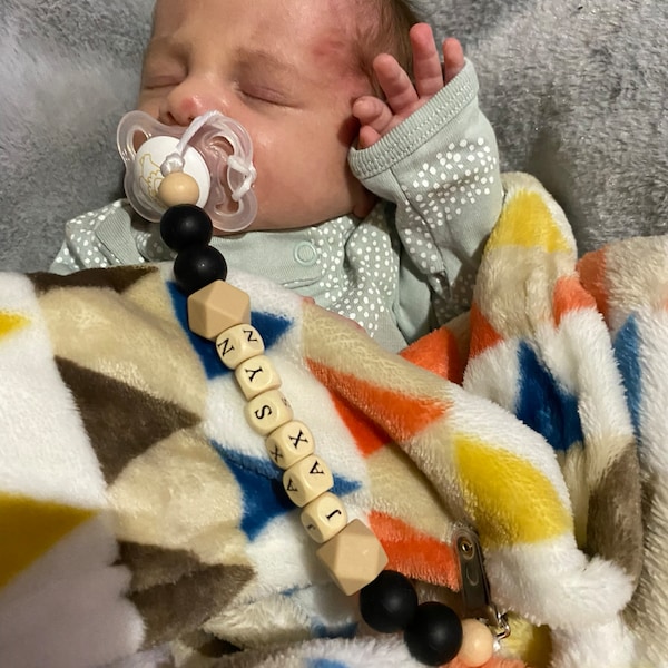 Personalized Custom Pacifier Clip | Custom Baby Name | Personalized ...