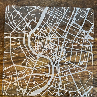 Custom Street Map Acrylic Coasters set of 4 - Etsy