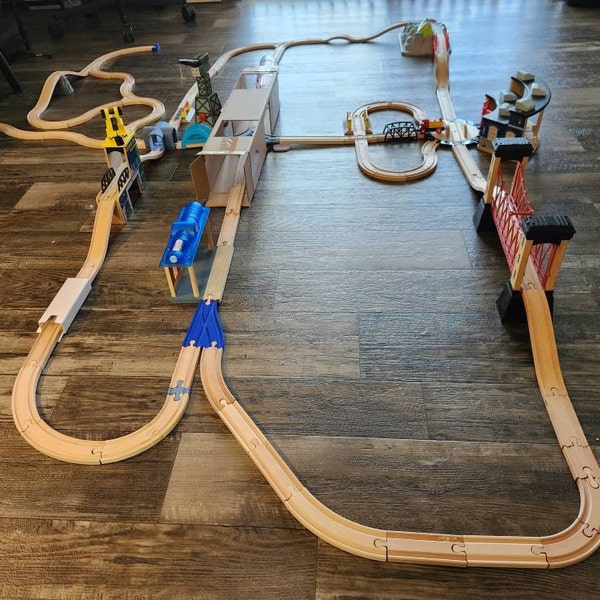 Duplo Big Double Build Plate for Wooden Train Track / Brio / Lillabo ...