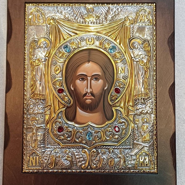 Virgin Mary of the Seven Swords, Greek Silver Icon - REAL Sterling 925 ...