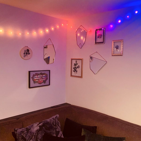 Geo Rock Shape Mirrors (4 Shapes) - Mirror Hanging, Modern Stained ...