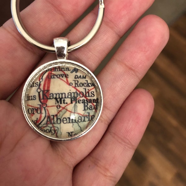 Personalized Map Keychain, Custom Keychains, Fathers Day, Mens Gift ...