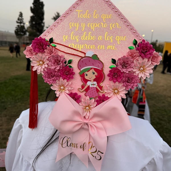 Purple Kawaii Graduation Cap Topper and Lei Set Personalized Grad Cap ...
