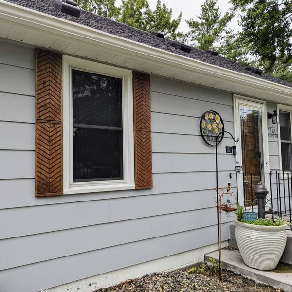 Chevron Wood Shutters, Cedar Shutters, Cottage Shutters, Rustic ...