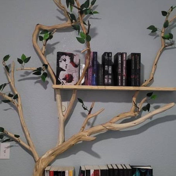 Tree Branch Bookshelf Decor Floating Shelves Driftwood Bookcase Art ...