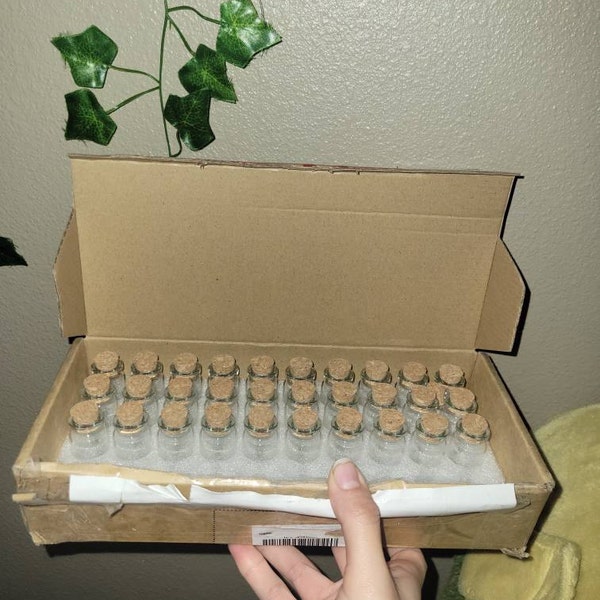 Glass Bottles With Corks, 5, 10, 15, or 20 Ml Clear Empty Jars With Cork Stopper Lids, Vials for ...