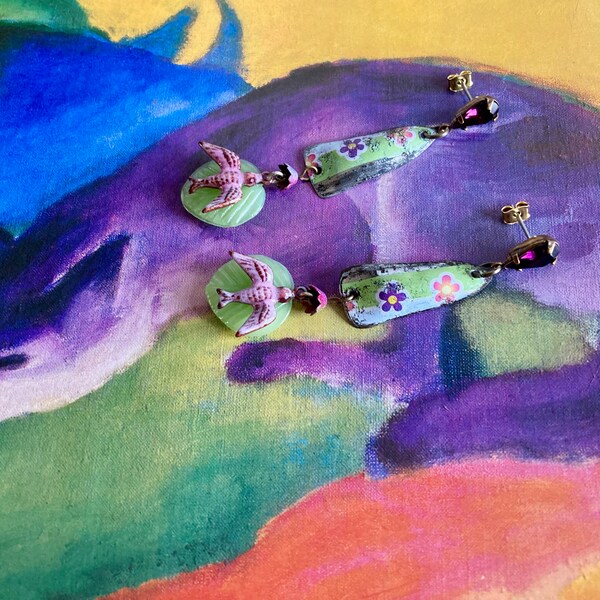 Enameled Alpine Bud Caps / Yellow Enamel / Made to Order - Etsy