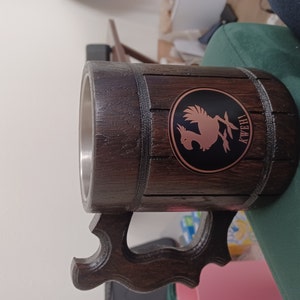 Vikings Vegvisir Signpost Oak Wooden Stein VIKING COMPASS Beer Tankard ...