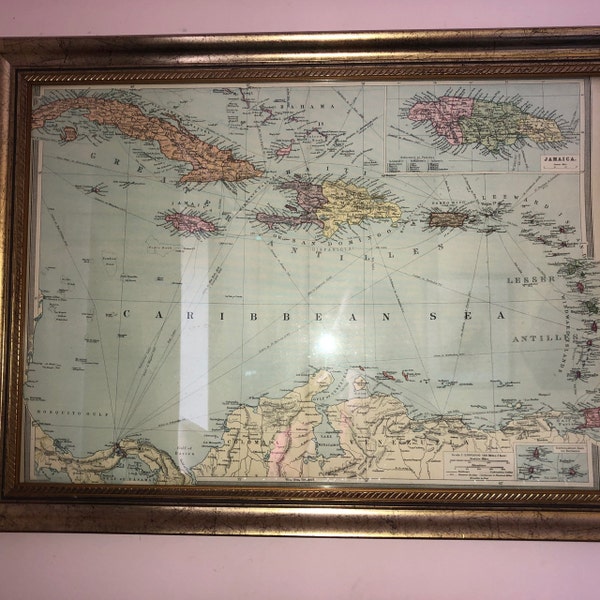 1940s VINTAGE LONDON MAP, South West London, Kew Gardens, Chiswick ...