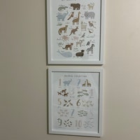Animal Alphabet and Numbers Prints, Printable ABC Playroom Wall Art ...