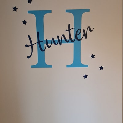 Personalised Name Wall Sticker Personalized Custom Initial Nursery ...