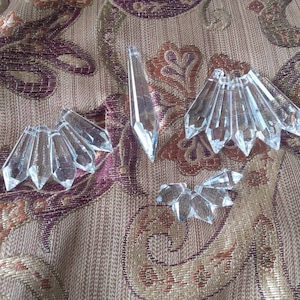 5 French Chandelier Crystal Prism Pendalogues 50mm 2 Part | Etsy