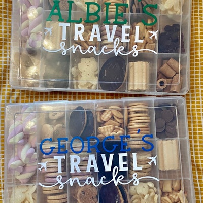 Personalised Travel Snacks Box FOOD SAFE Plane Snacks Road Trip Snacks ...