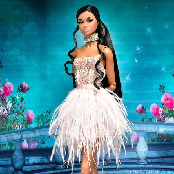 Glitter Gold Dress for Fashion Royalty or Nuface Doll Clothes - Etsy