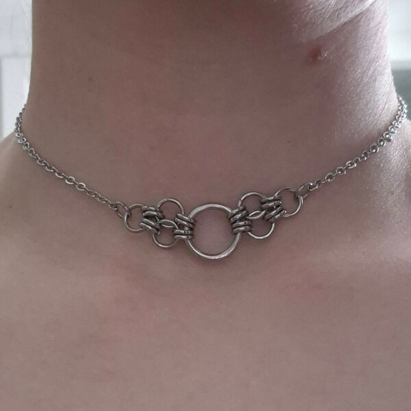 Daisy Chain Carabiner Keyring Chainmail Stainless Steel Hand Made Chain ...