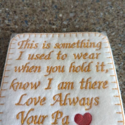 Personalised Memory Embroidery Patch for a Memory Pillow Let This ...