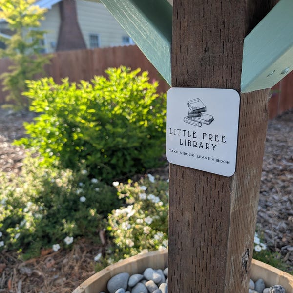 Free Little Library Sign, Cork-back Waterproof Sign, Lending Library ...