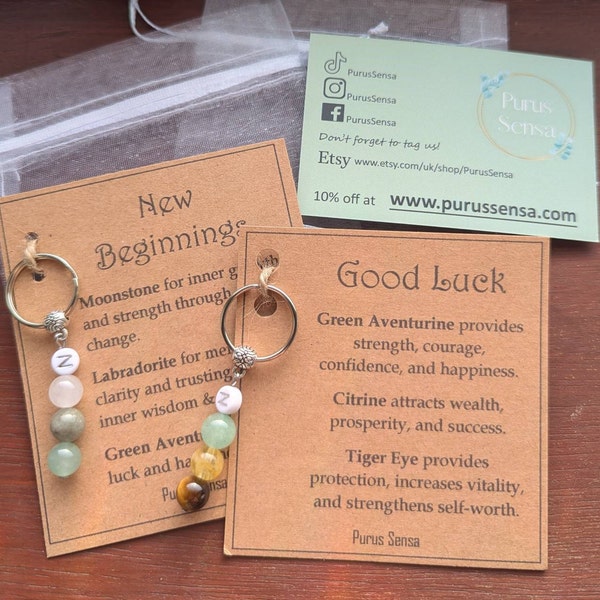 PERSONALISED Crystal Keyring. Custom Crystal Keyring. Healing Crystals ...