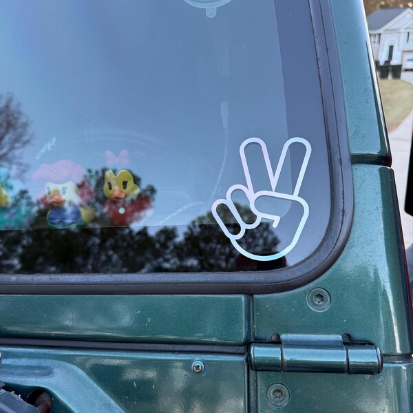 Peace Sign Fingers Wave - Peace Fingers Custom Sticker Decal - Custom ...