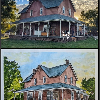 Custom Hand Painted House Portrait - Etsy