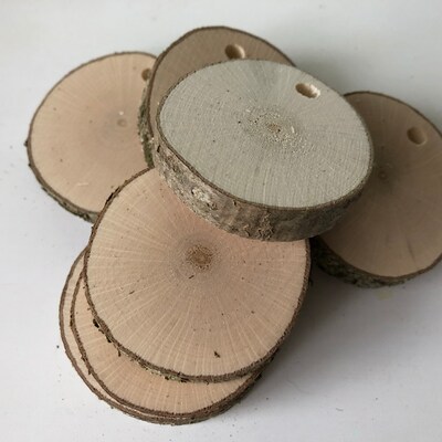 Set of 25 Birch Slices, Rustic Wedding Decor, Wooden Slabs, Wood Circle ...