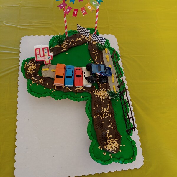 Monster Truck Cake Kit / Big Truck Crushing Cars Birthday / DIY Easy ...