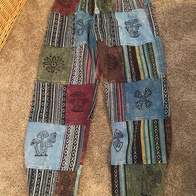 Himalayan Patchwork Hippie Pants With Pockets and Elastic Waist - Etsy