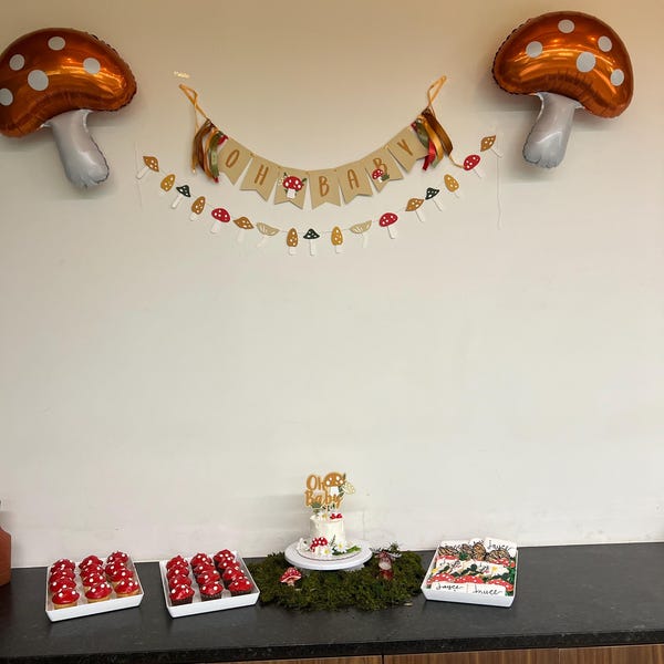 Mushroom Birthday Banner ~ Happy Birthday Banner ~ Mushroom First ...