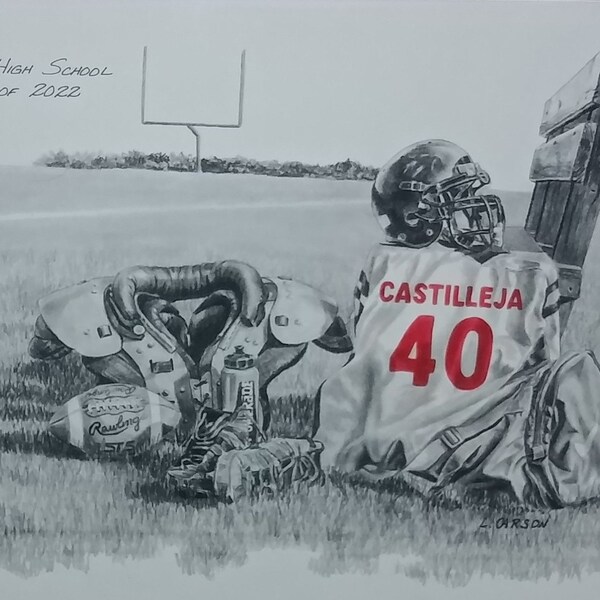 Personalized Football Senior Gift Print: Team Colors - Etsy