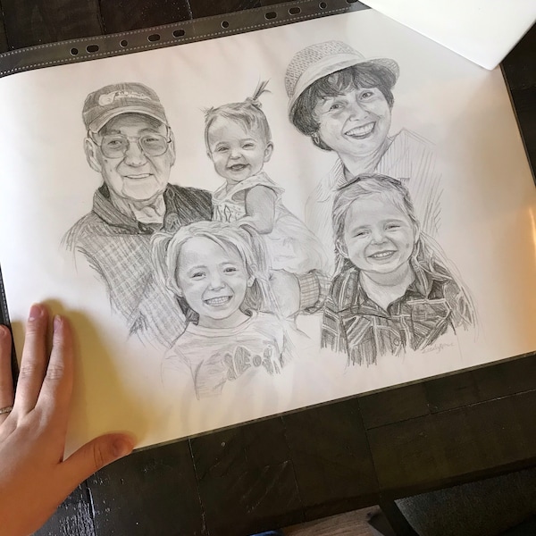 Custom Portrait. Hand Drawn. Drawing From Photo - Etsy