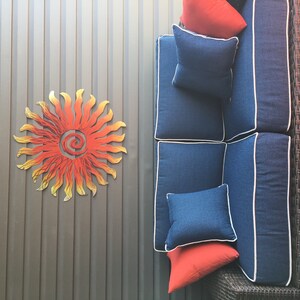 Metal Sun Funky Plasma Cut Art Handpainted Modern Sunrise - Etsy