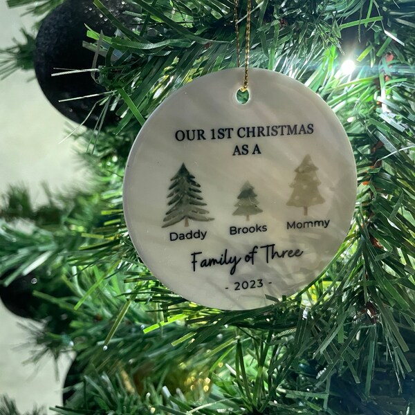 Family of Three Christmas Ornament Family of 3 Family Ornament ...