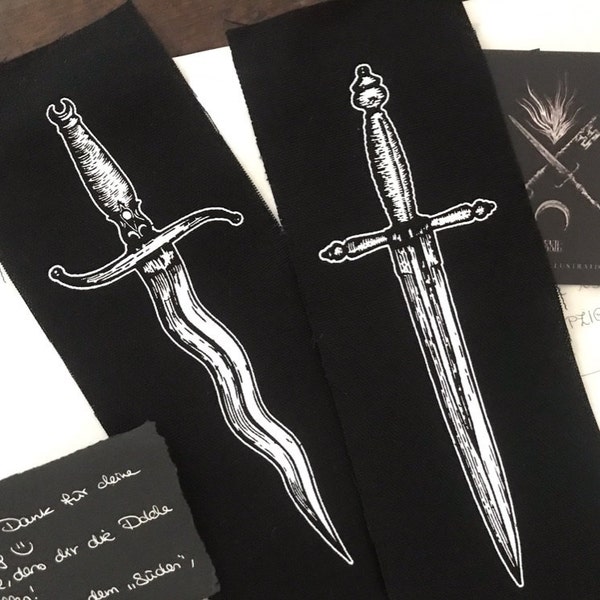 Patch Set "daggers" - Two Screen Printed and Hand Cut Dagger Patches - Etsy