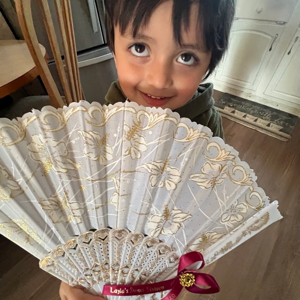 12pcs Quinceañera Favor Hand Fans Sweet Sixteen Favors Personalized ...