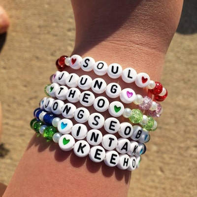 NCT Dream Inspired K-POP Bias Beaded Bracelet Love Hearts Mark Chenle ...