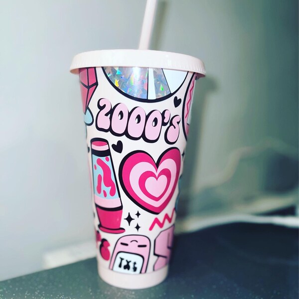 2000s Cold Cup SVG, Y2K Cold Cup Svg, No Hole Cold Cup Wrap Svg, Flip ...