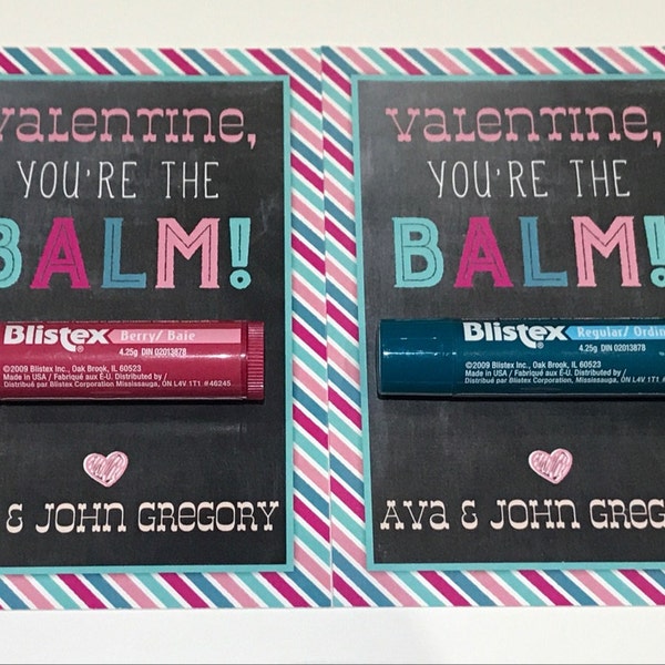 You're the Balm Valentine's Day Gift Tag - Lip Balm Card - Printable ...