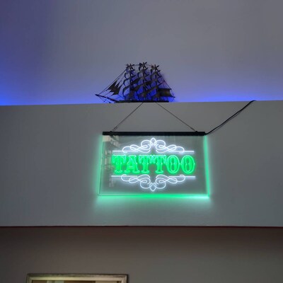 Tattoo Art Decoration Display Dual Color LED Neon Sign St6-i4013 - Etsy